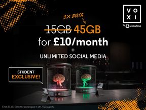 VOXI 45GB for £10/month + 1st Month Free - UNiDAYS student discount May ...
