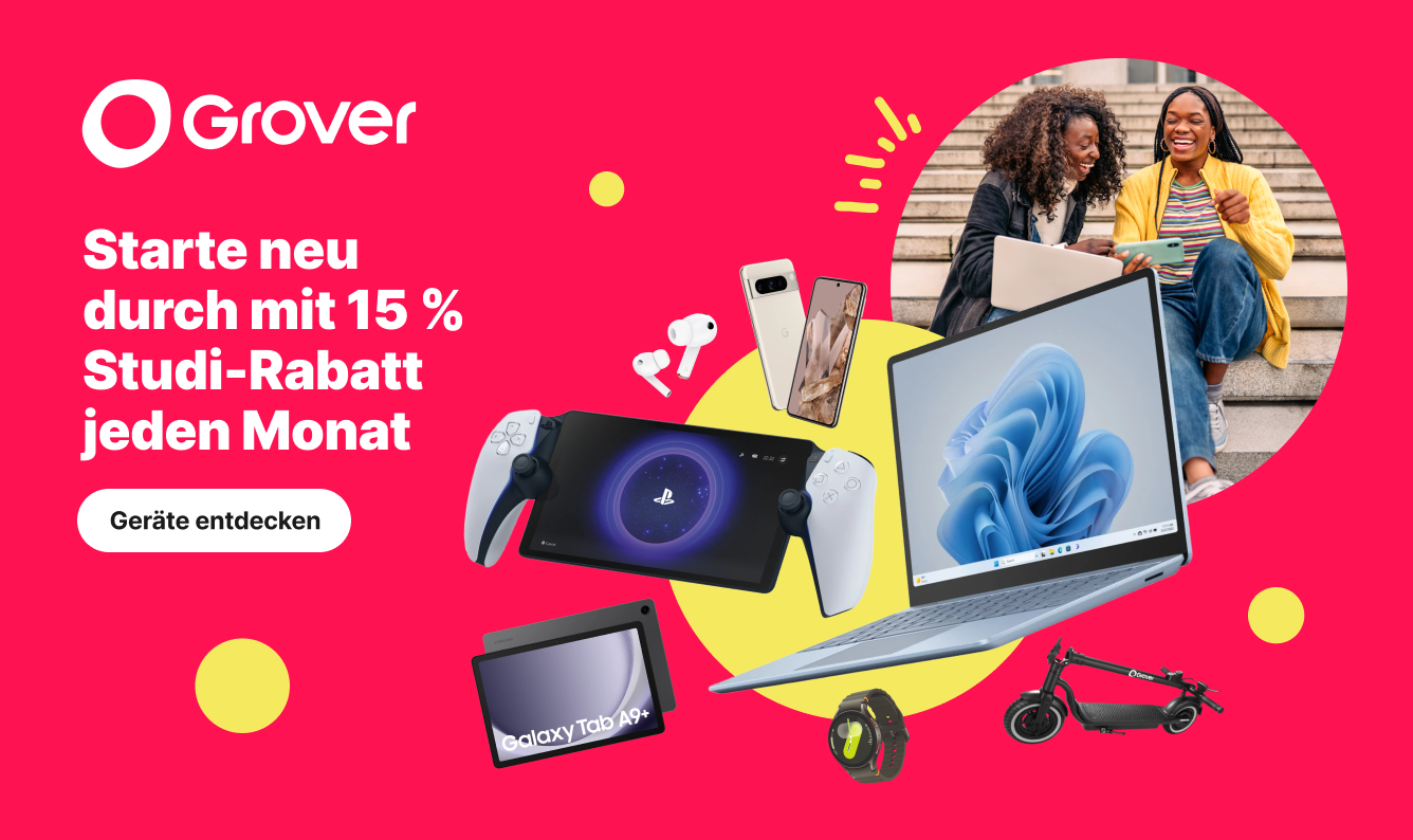 Grover 15 % jeden Monat - UNiDAYS studentenrabatt August 2024
